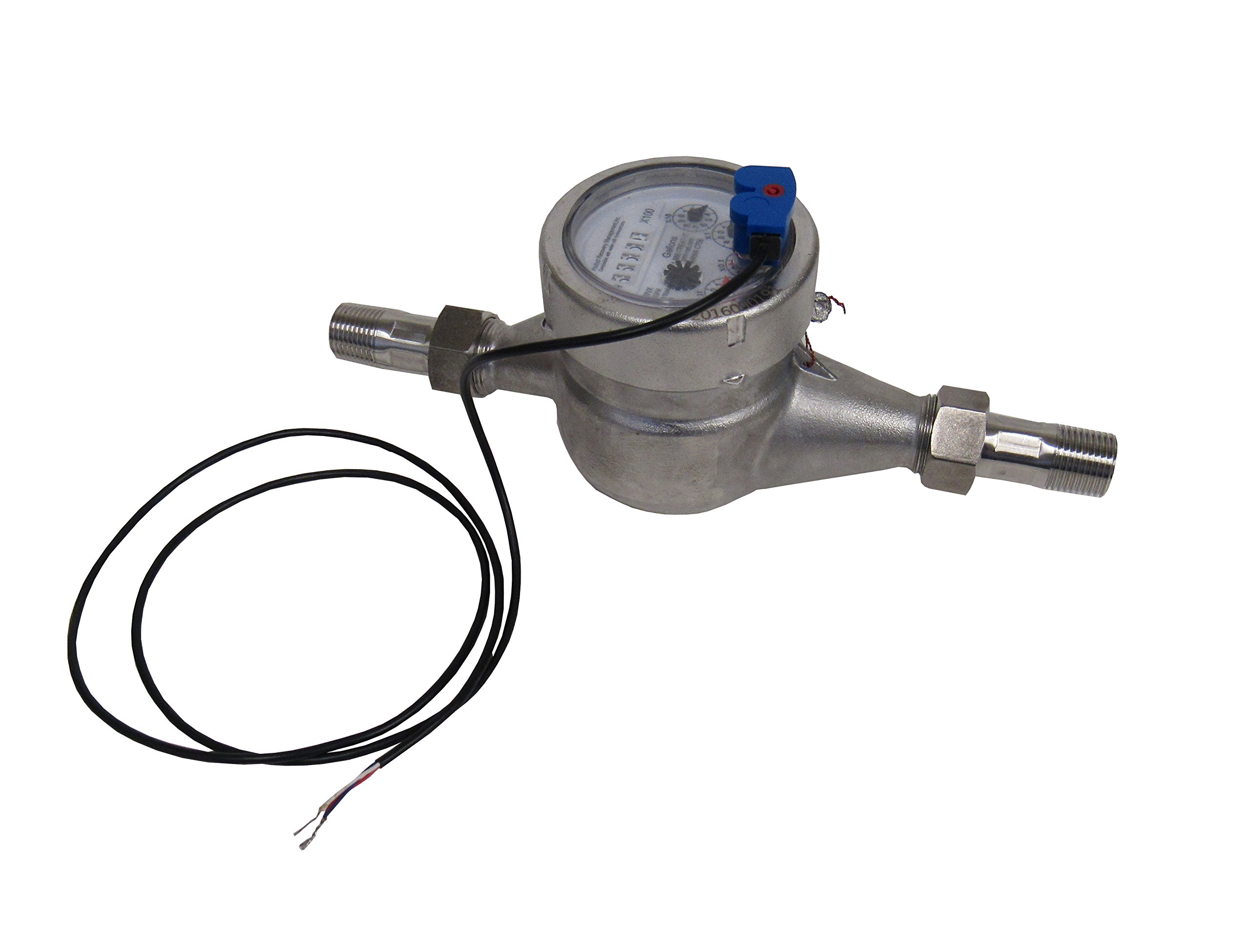 PRM Filtration 3/4 Inch NPT 304 Stainless Steel Multi-Jet Water Meter with Pulse Output, Viton Seals, Sealed Dry Dial, and Internal Strainer for Particulate Protection