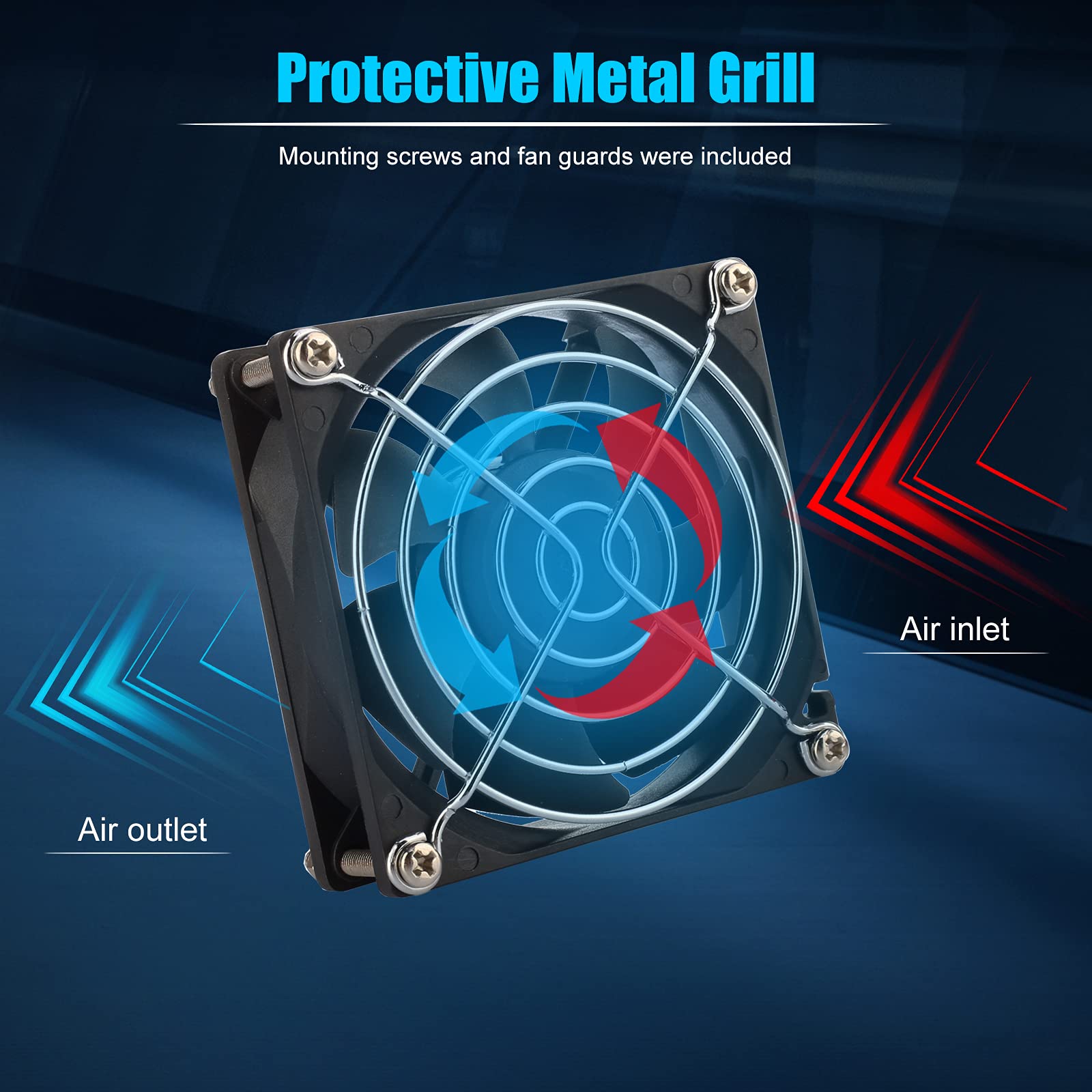KEYFANCLUB 80mm x 25mm 12v Fan 2-Pin Replacement for Computer Case RV Refrigerator Power Supply Greenhouse Electronic Box Cooling