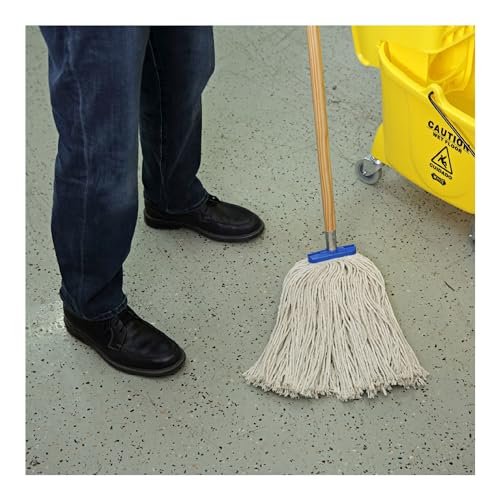 Boardwalk BWK720C 20 oz. Economical Lie-Flat Cotton Fiber Mop Head - White (12/Carton)