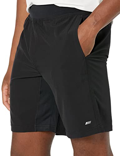 Amazon Essentials Men's 9" Stretch Woven Training Short, Black, Large