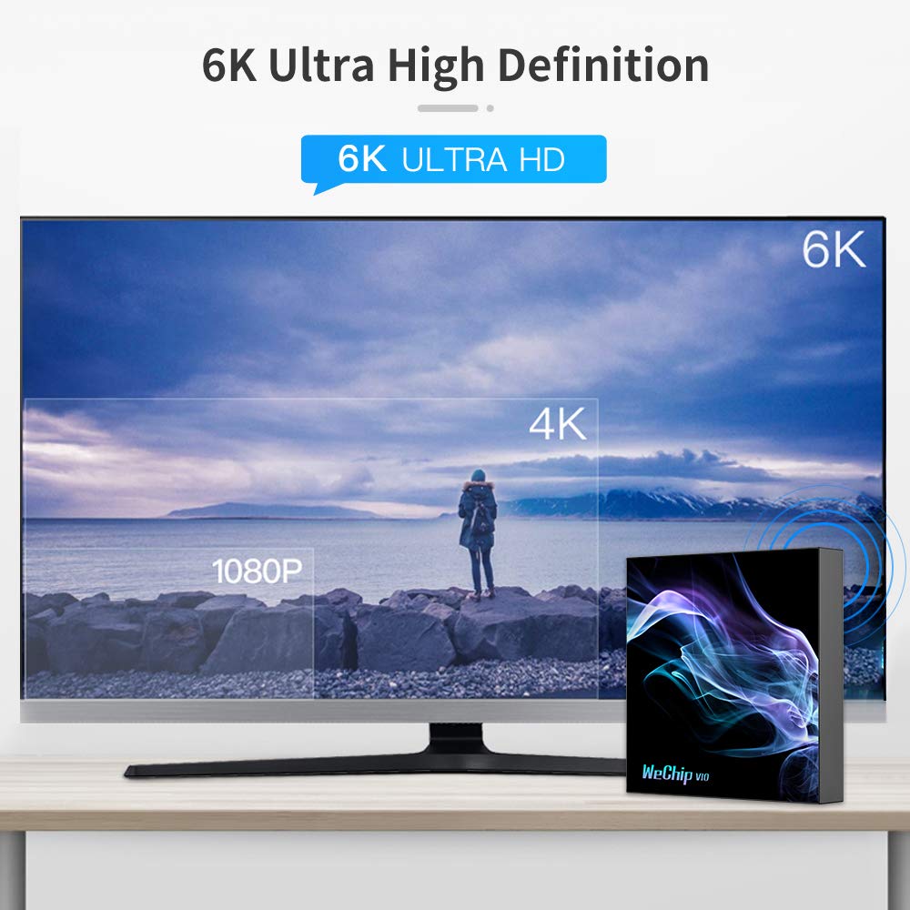 Android 10.0 TV Box,Android TV Box 4GB RAM 32GB ROM with Allwinner H616 Quad-Core 64bit,Supports 2.4G/5GHz Dual WiFi/BT 5.0/ 6K/4K Ultra HD/3D/ H.265 Smart Android TV Box