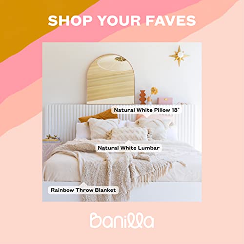 Banilla Throw Pillow Cover Bundle | Featuring a Pair of Hand Tufted Diamond Detailed 18" Pillow Covers & a 12x20 Lumbar Pillow with Chunky Tassels | Natural White