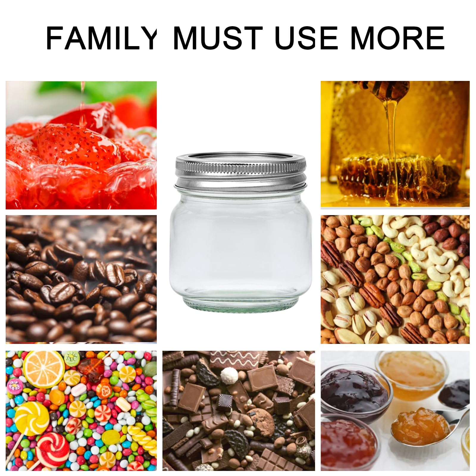 Small Glass Mason Jars, 8 oz Glass Jar with Lid 30 Pack,Half Pint Canning Jars with Silver Lids,Storage Pickling Jars For Jelly, Jam, Honey, Pickles and Spice