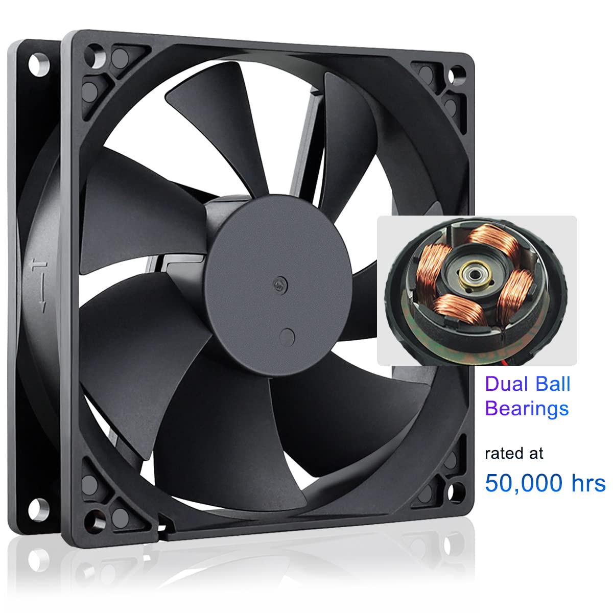 GDSTIME 92mm x 92mm x 25mm 12V Dual Ball Bearings Brushless Cooling Fan