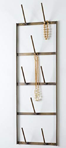 Antique Brass Industrial Loft Urban Farmhouse Wall Mount 8 Arm Bottle Tree Glass Drying Mug Dryer Rack