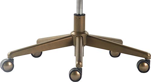 Tommy Hilfiger Belmont Home Office Chair Adjustable Height and 360 Swivel for Computer Desk, Stainless Steel Base with Smooth Rolling Casters, Bonded Leather Upholstery, Cognac Brown