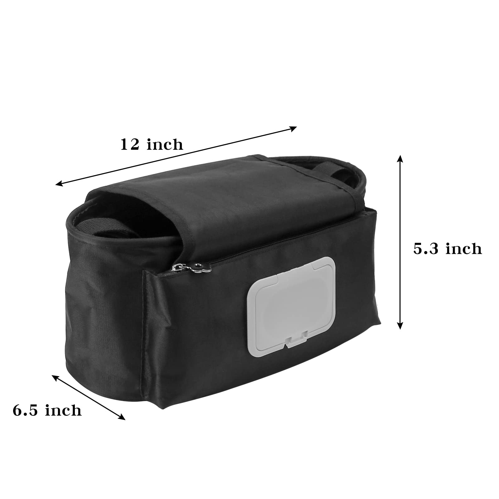 Aiguotua Universal Stroller Organizer with Insulated Cup Holder & Shoulder Strap, Fits for Stroller like Uppababy, Baby Jogger, Britax, BOB, Umbrella and Pet Stroller