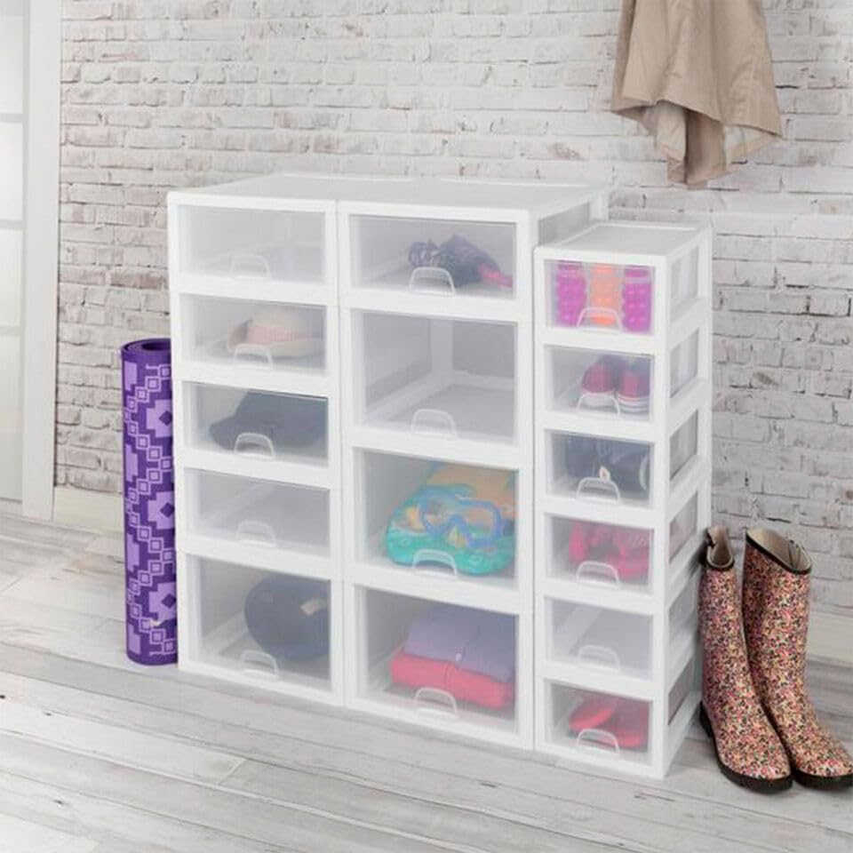 IFFANY Small Box Modular Stacking Storage Drawer Container Closet (6 Pack), IFFANY354