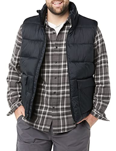 Amazon Essentials Men's Water-Resistant Sherpa-Lined Puffer Vest, Black, X-Large