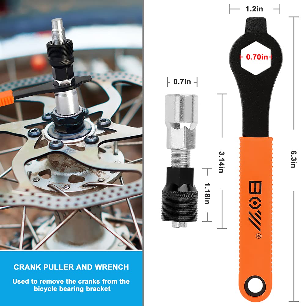 ACETOP Bike Tool kit, Including Bicycle Crank Removal Tool + 3 in 1 Bike Cassette Removal Tool + Bottom Bracket Remover + Rotor Lockring Removal Tool + Bike Pedal Wrench, Practical Repair Tool