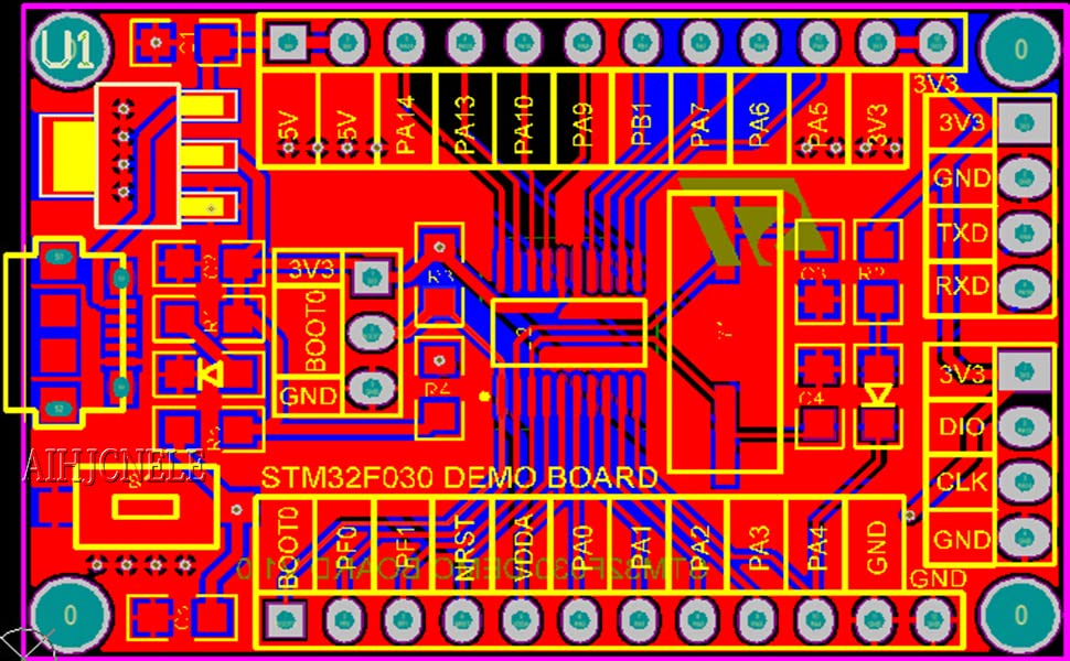 AIHJCNELE STM32F030F4P6 ARM STM32 Minimum System Development Board Core Learning Board Cortex-M0 MCU Single Chip Microcomputer Module 32 Bit 48 M with Pin Cable Wire (F030F4P6)