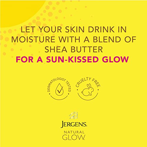 Jergens Natural Glow In-shower Lotion, for Fair to Medium Skin Tone, Wet Skin, Sunless Tanner Locks in Hydration for Gradual, Flawless Color, 7.5 Ounce