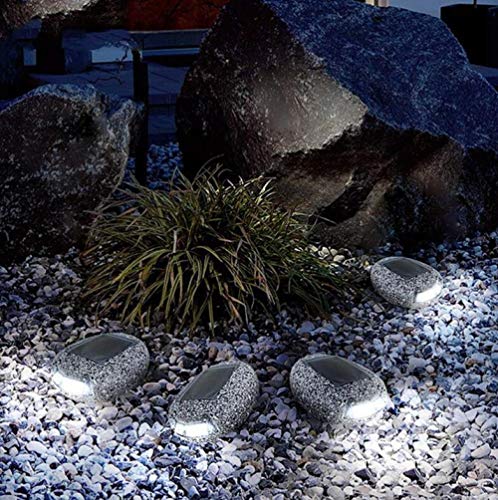 AdoDecor 1PCS Resin Stone Shape Solar Pin Lamp Path Road Lights Marker Lighting Lights Outdoor Home Garden Yard Light Decoration