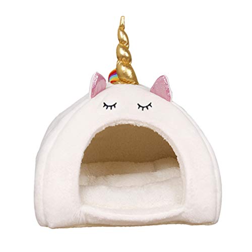POPETPOP Guinea Pig House Cartoon Pet House Soft-Warm Hamster House Funny Rabbit House for Guinea Pig Hamster Rabbit Small Animal