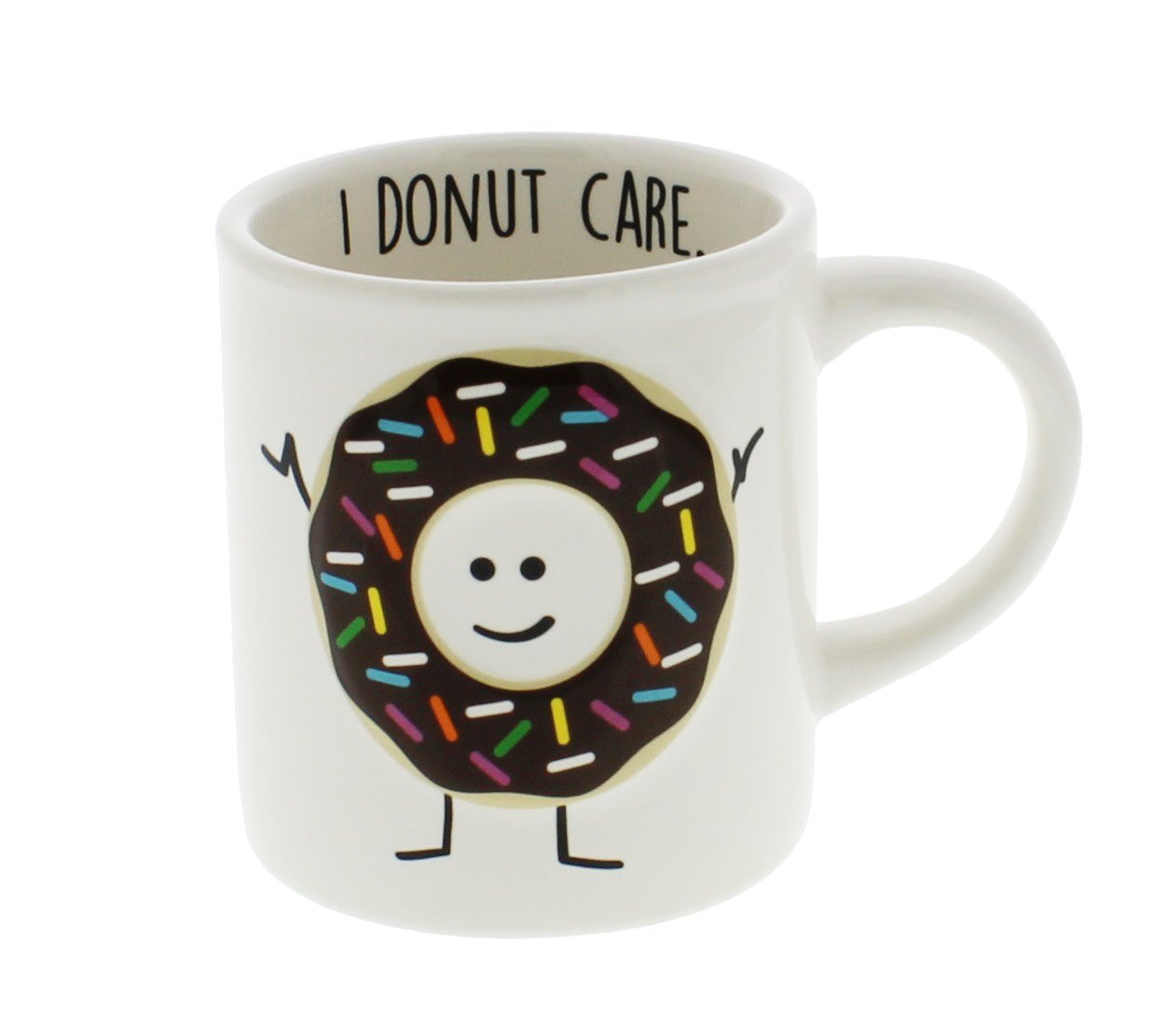 American Atelier Donut Ceramic Mug 12 Oz – For Coffee, Tea, Cocoa, Ice Cream or Even Soup-Hostess or Host Gift Idea for Any Special Occasion, Housewarming or Birthday, White