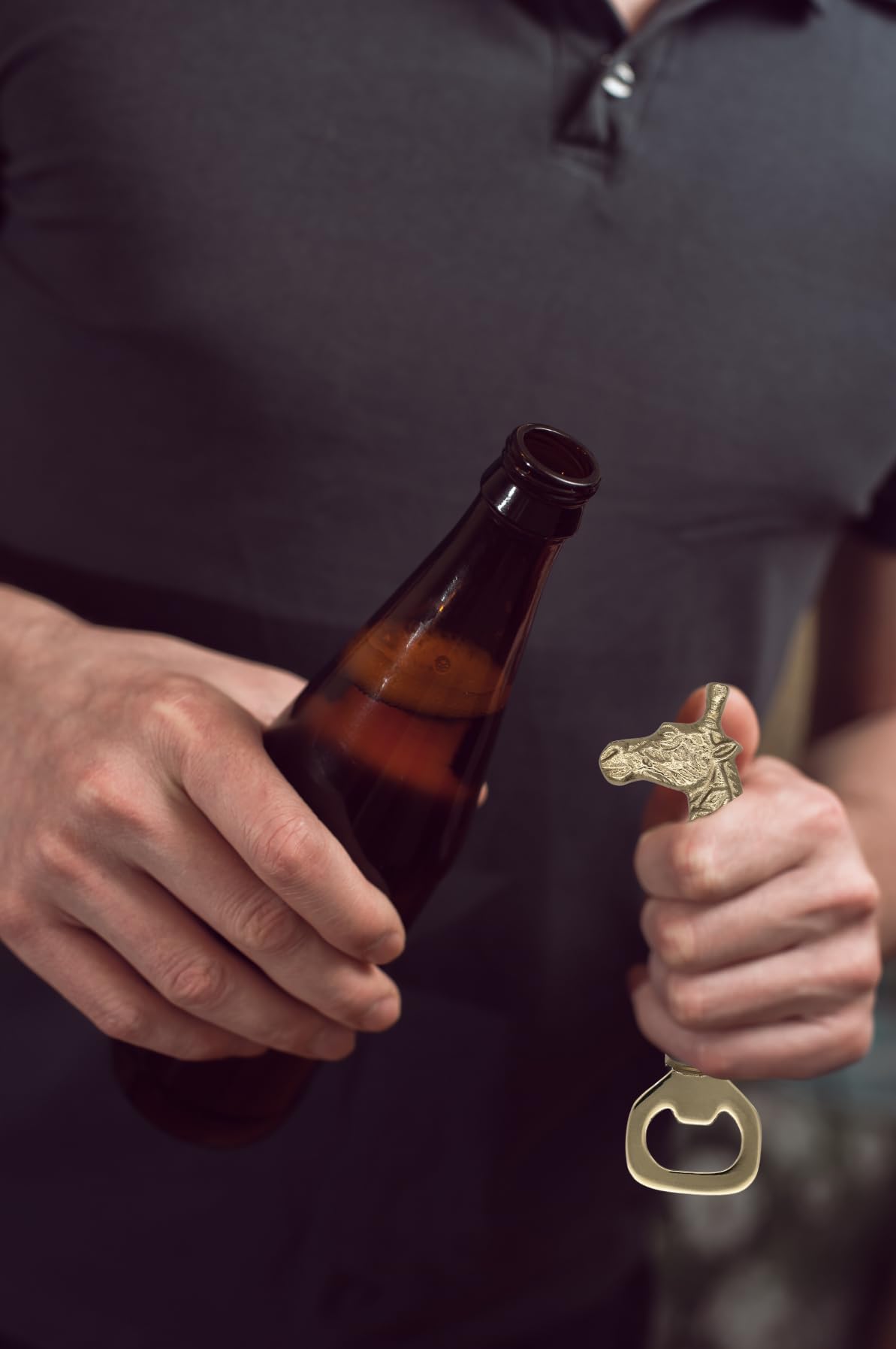 Alchemade Brass Giraffe Bottle Opener - Unique Shaped Metal Opener For Beer Or Any Sealed Bottle In A Modern, Contemporary And Mid-century Style - Perfect For Home, Bars Or Restaurants