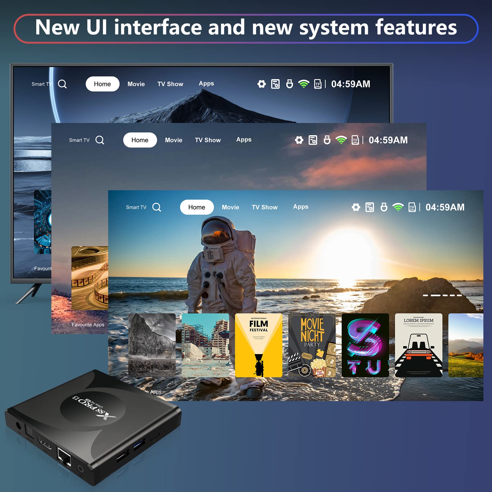 Android TV Box 13.0, X88 Pro13 TV Box 4GB RAM 32GB ROM RK3528 Quad-Core 64bit Cortex-A53, Smart TV Box Supports 2.4G/5G Dual-Band WiFi Bluetooth 5.0 USB 3.0 LAN Android Box [2023 Newest]
