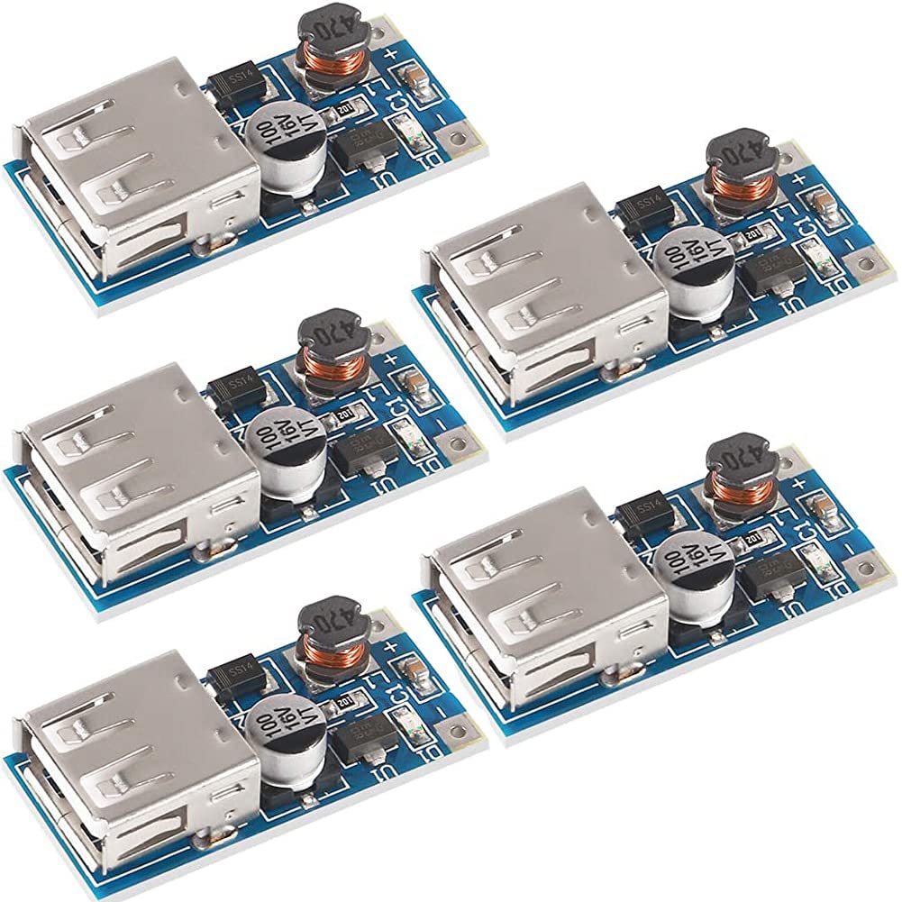 AIMPGSTL 5PCS DC-DC 0.9V-5V to 5V PFM 600MA Step Up Boost Converter Supply Voltage Module Mobile Power Bank USB Boost Converter Charger Board Module