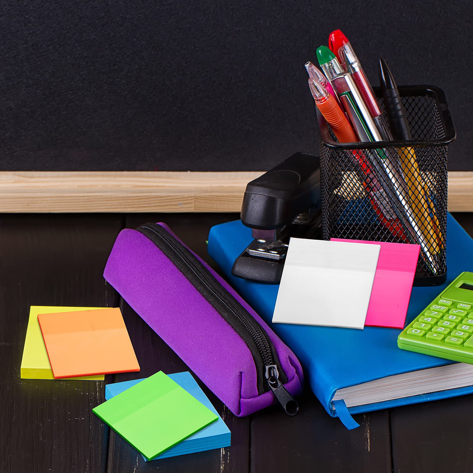 600 Sheets 12 Pads Transparent Sticky Notes Colorful Sticky Note Pads Clear Self Stick Notes Translucent Sticky Notes Memo for Bible Office School Message Reminder (Vibrant Colors,3 x 3 Inch)