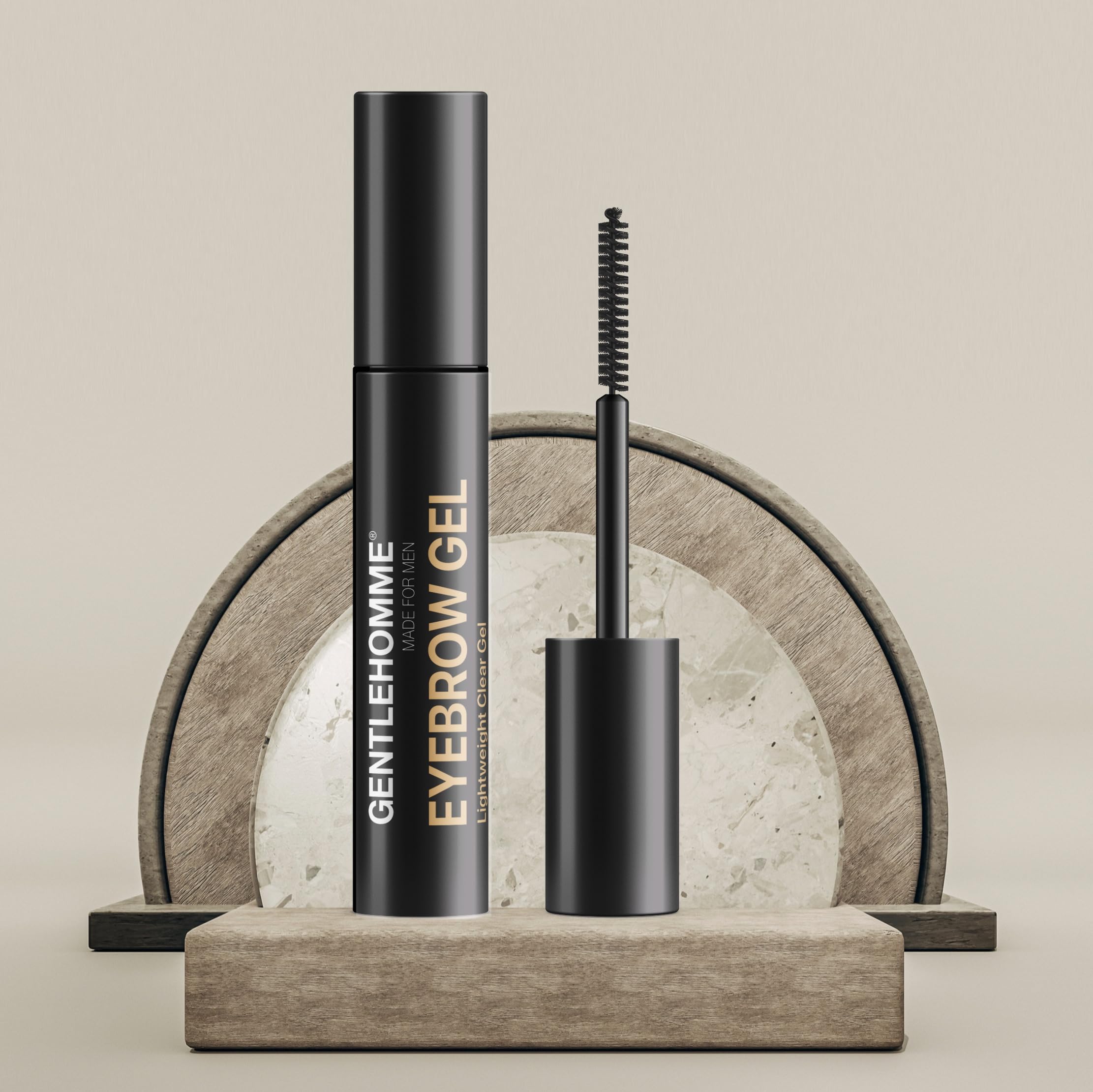 Gentlehomme Mens Eyebrow Gel - Clear Brow Setting Gel for Men, Hold and Setting Gel with Spiral Brush to Keep Eyebrows and Beard In Place, Eyebrow Serum Enhancer Gel, Durable and Long Lasting