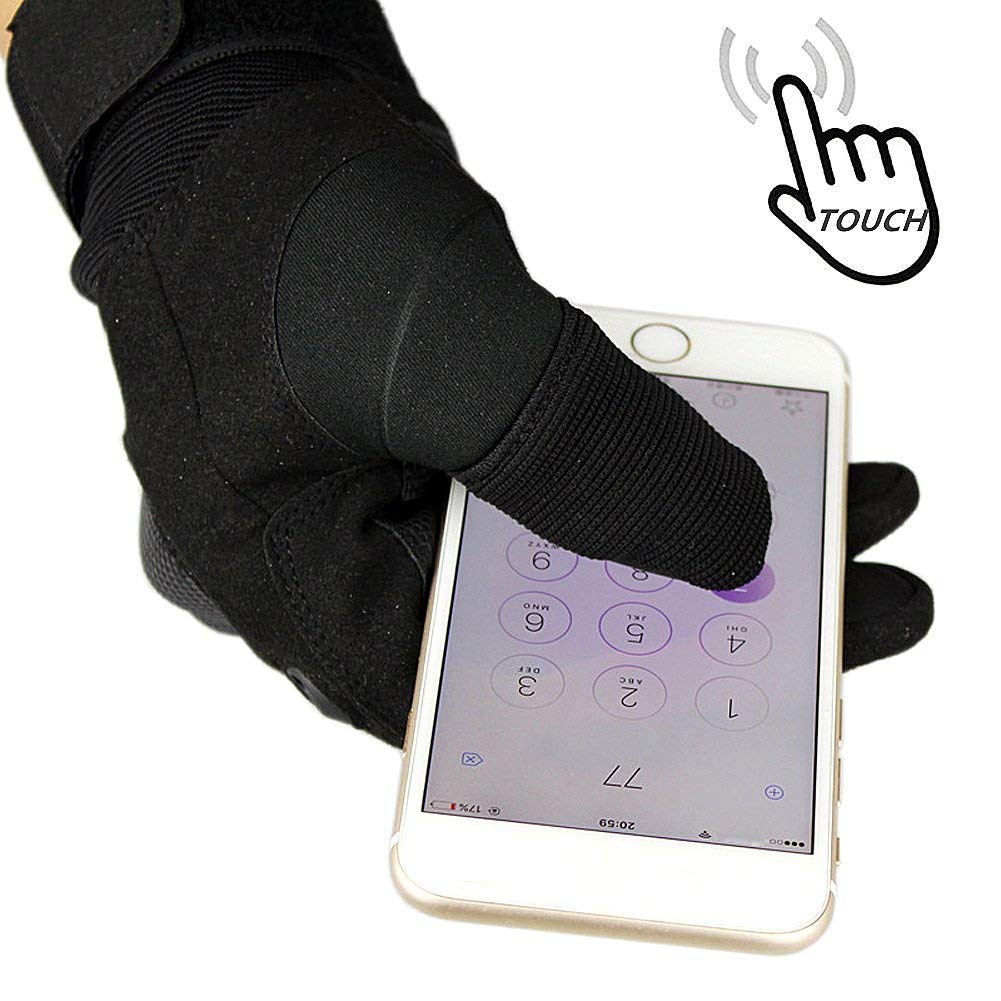 Andyshi Mens Gloves for Motorcycle Rubber Knuckle Outdoor Gloves Climbing Cycling Glove Touchscreen