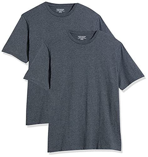 Amazon Essentials Men's Regular-Fit Short-Sleeve Crewneck T-Shirt, Pack of 2, Charcoal Heather, XX-Large