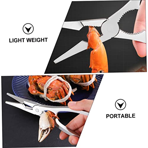 Crab Crackers 1pc Stainless Steel Crab Claws Tool Seafood Tools Biscuits Cookies Crab Crackers and Tools Seafood Crackers Lobster Plier Lobster Crackers Crab Eating Clamp Walnut