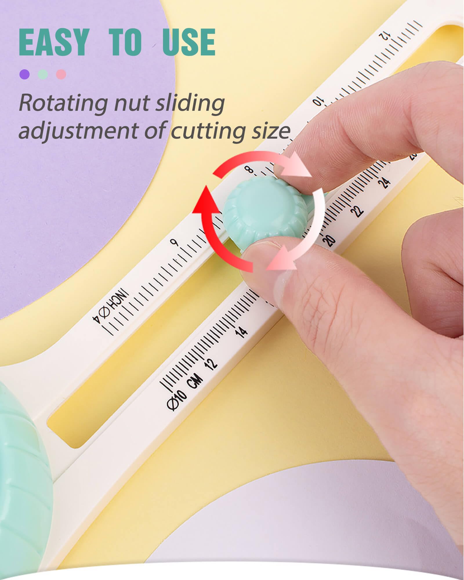 Oythiem Circle Cutter Tool for Paper Crafts - Perfect Circle Maker with Ease - Rotary Cutter Round Cutting Knife with 3 Replaceable Blades for Scrapbooking, Card Making, Art and Diy Crafts (Green)