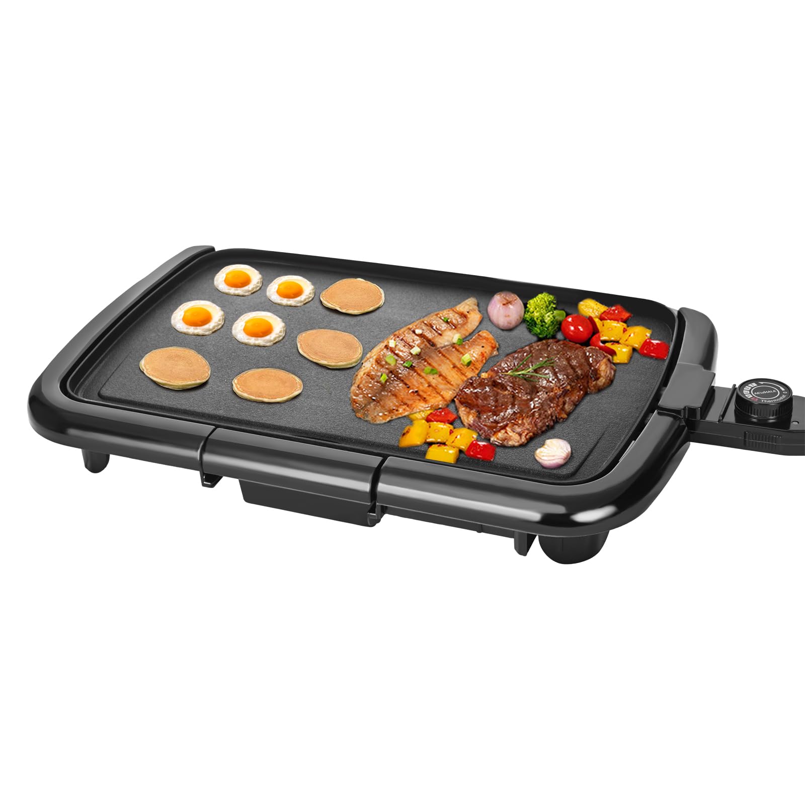 AEWHALE Electric Griddle with Nonstick Surface,Cool-touch Handles Pancake Griddle,Removable Temperature Control