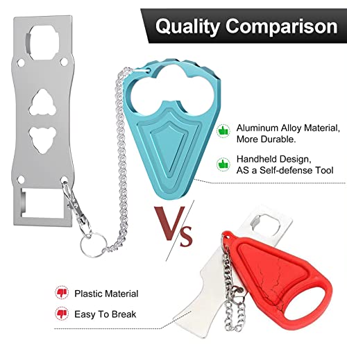 Portable Door Lock, Hotel Door Locks for Travelers Metal, Prevent Unauthorized Entry, Apartment Essentials, Home Security, Traveling Essentials, Blue