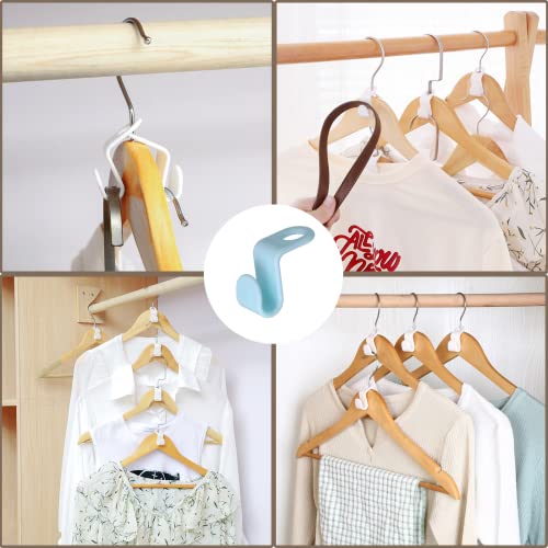 AOOF 60PCS Clothes Hanger Connector Hooks 4-Colors Hanger Extender Clips Plastic Cascading Clothes Hooks for Wardrobe
