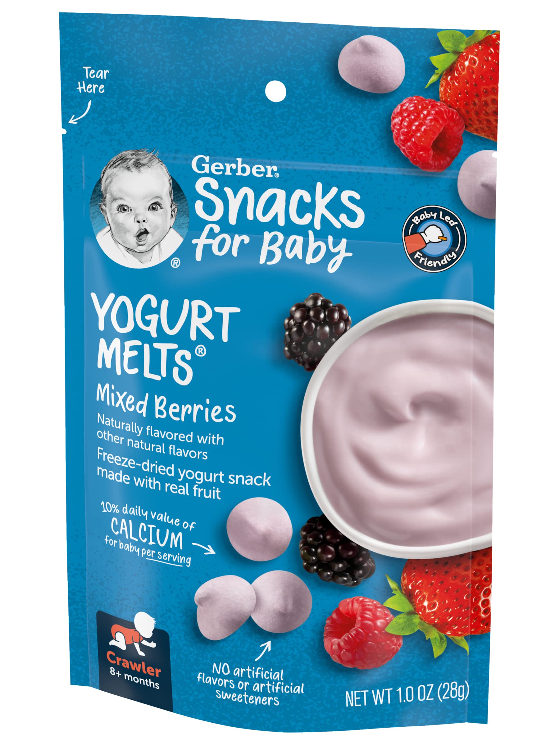 Gerber Baby Snacks Yogurt Melts, Mixed Berries, 1 Ounce (Pack of 2)