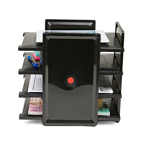 Mind Reader 4 Tier Desktop Document and Folder Tray Organizer, Black
