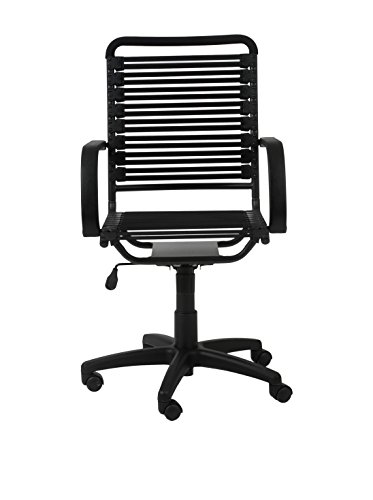 Euro Style Flat Bungie High Back Adjustable Office Chair with Arms, Black Bungies with Graphite Black Frame