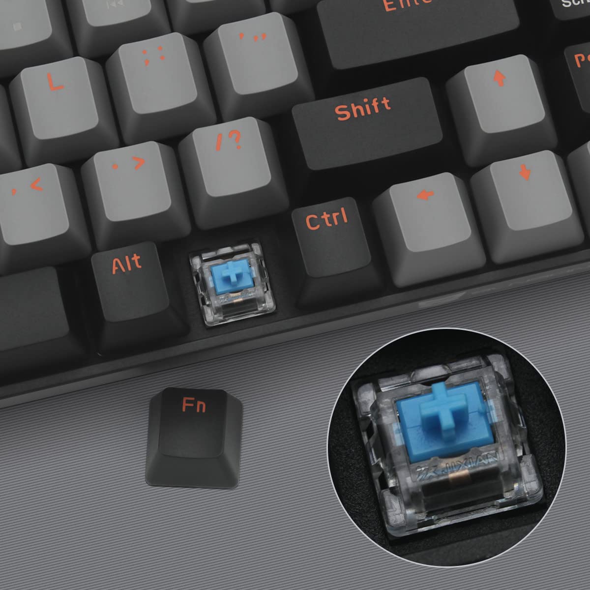 Qisan Mechanical Keyboard Gaming Keyboard Brown Switch 68-Keys Mini Design (60%) Gaming Wired Keyboard White Magicforce