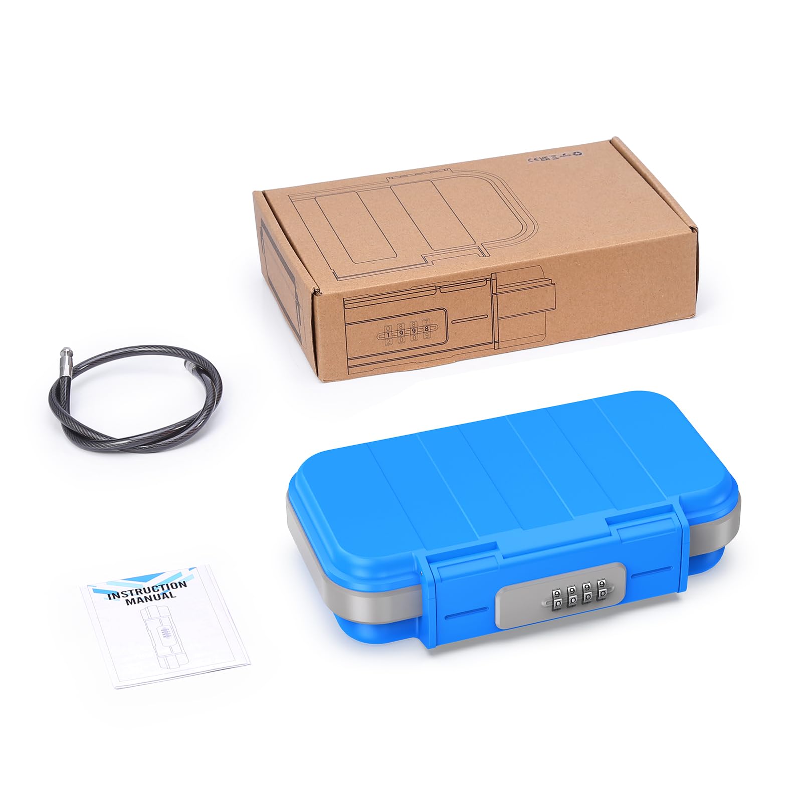 AMIR Portable Safe Box, Combination Security Case LockBox with Code, Waterproof Anti-Theft Mini Travel Safe Lockbox with Removable Chain, Portable Lock Box for Car Dorm Beach Hotel Personal Items Safe