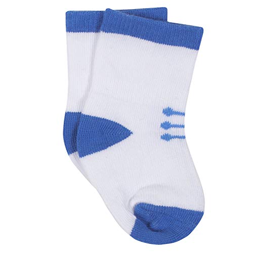 Gerber Unisex Baby Boys 8-Pair Wiggle-Proof Sock, Laces/White, 0-6 Months