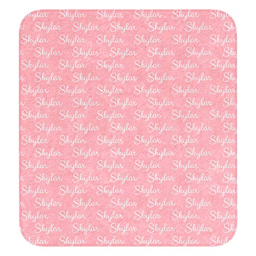 Personalized Baby Blanket with Name ā Extra Soft, Premium Quality Baby Blanket for Girls and Boys with Customized Name Dyed Into Fabric ā Fade-Proof, Machine-Washable (Skylar Pink)