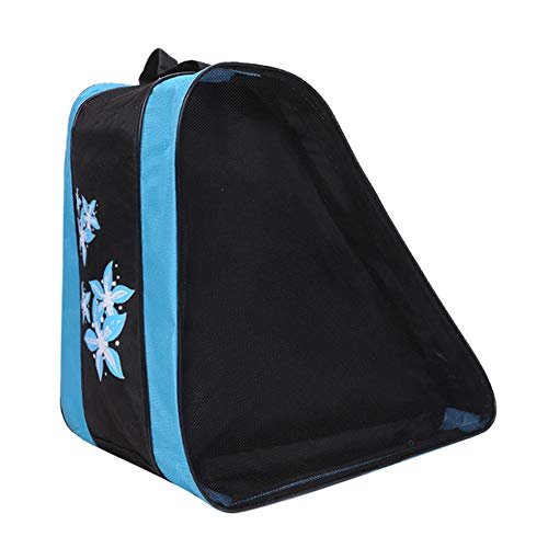 ANGIEHAIE Large Capacity Durable Ice Skates Roller Skating Carry Holder Storage Zipper Bag Blue