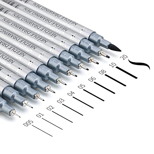 MISULOVE Fine Point Multi-Liner Pens - 10 Pack Set, Ideal for Anime Sketching, Bible Journaling, and Fine Line Drawing for Versatile Artistic Applications