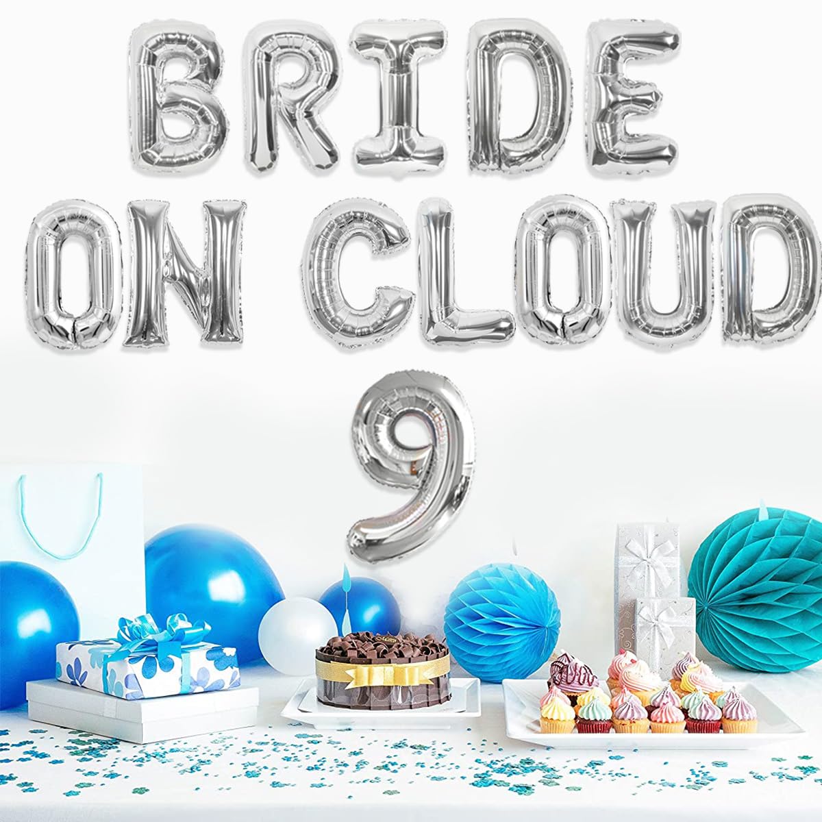 On Cloud 9 Bachelorette Decorations Cloud Bridal Shower Decorations Bride on Cloud 9 Balloon Banner Cloud Foil Balloon Diamond Balloon for Bridal Shower Wedding Shower Birthday