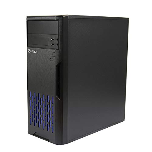 GETTTECH Mid Tower Computer ATX Case with 500W Power Supply Unit, 2 USB Ports, Complete Desktop PC Project Build Economic Kit, 7 Expansion Slots, mATX FCC/ROHS/CE/NOM Certified Black GG-1801
