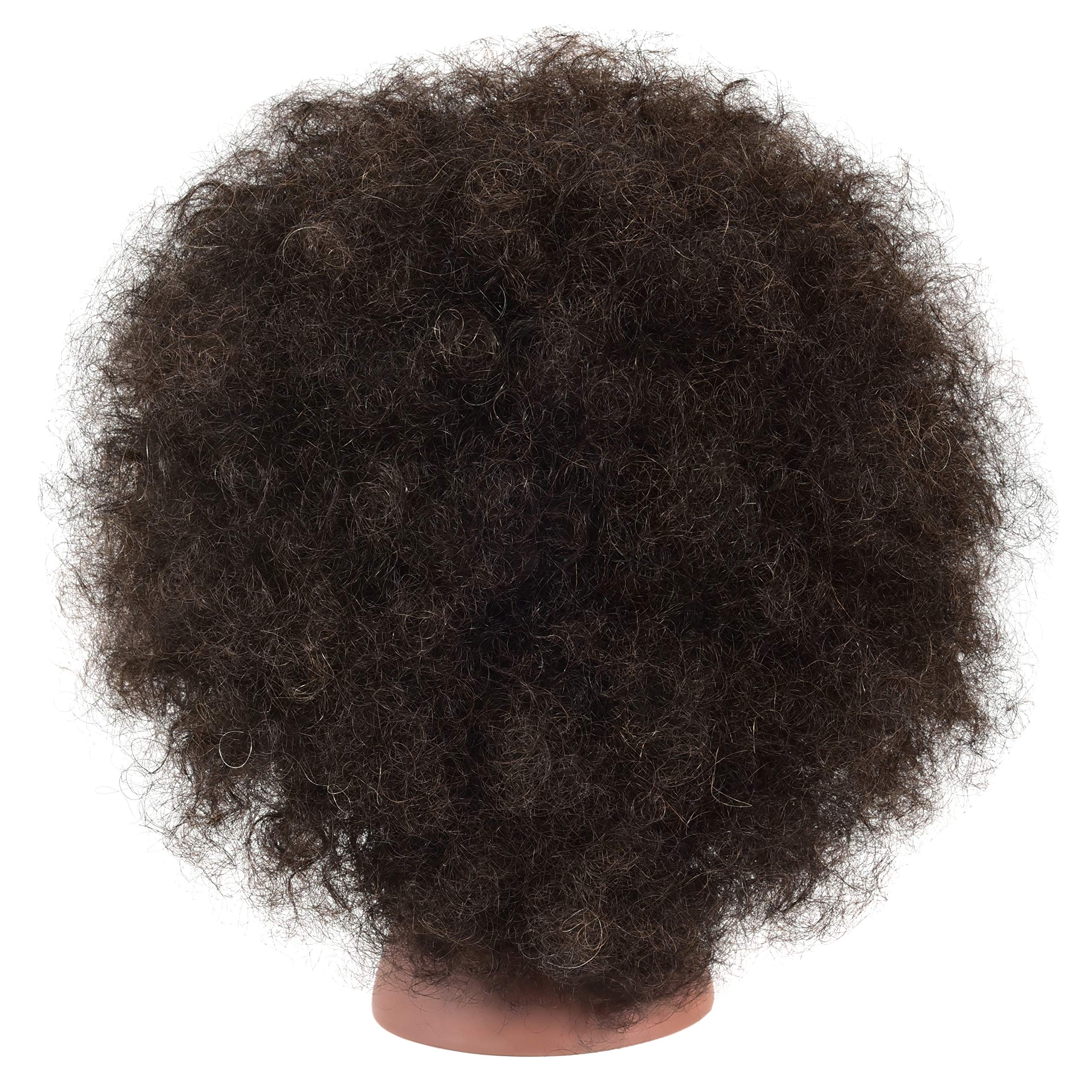 FUTAI Kinky Curly Real 100% Human Hair Mannequin Head with Table Clamp Stand for Hairdresser Practice Braiding Styling Manikin Cosmetology Doll Training Head Bleaching Dyeing Curling Cutting Updos