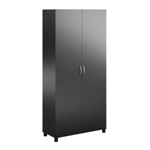Pemberly Row Transitional 36" Utility Storage Cabinet in Black