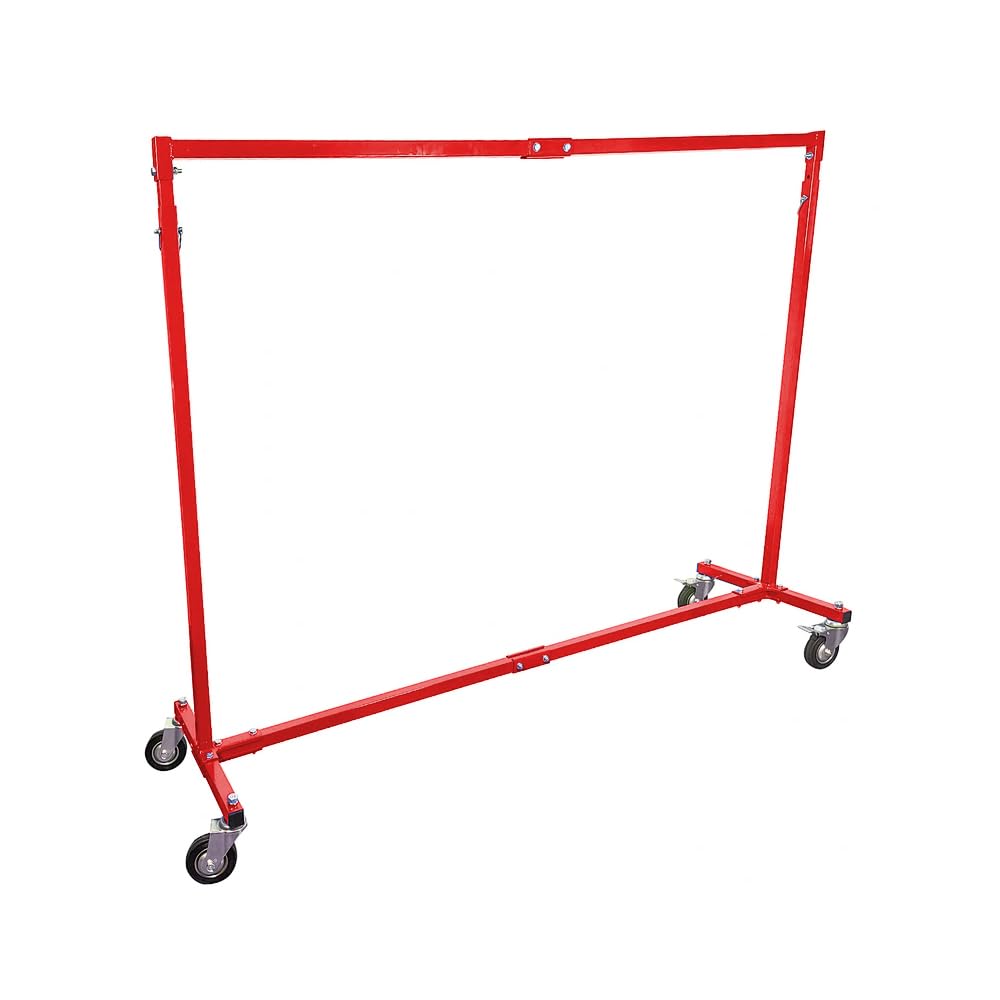 Lauco Adjustable Height Painting Hanger Rack - ﻿Extendable 4FT to 6FT Painting Rack - Paint Hanger Hooks with Swivel Locking Wheels