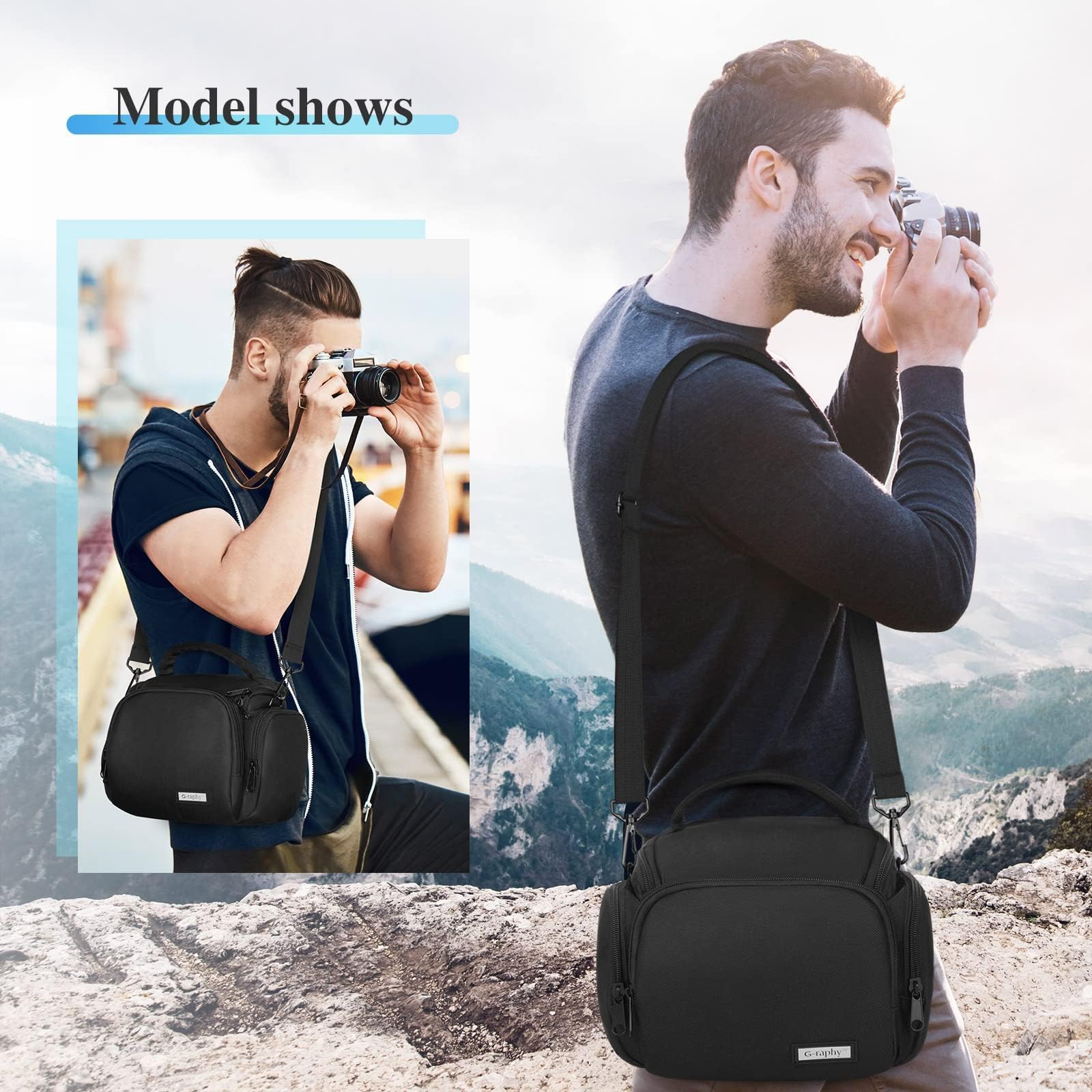 G-raphy Camera Bag Camera Case DSLR SRL Bag Photography Accessories Camera Storage Carrying Case with Removal Straps for Women Men