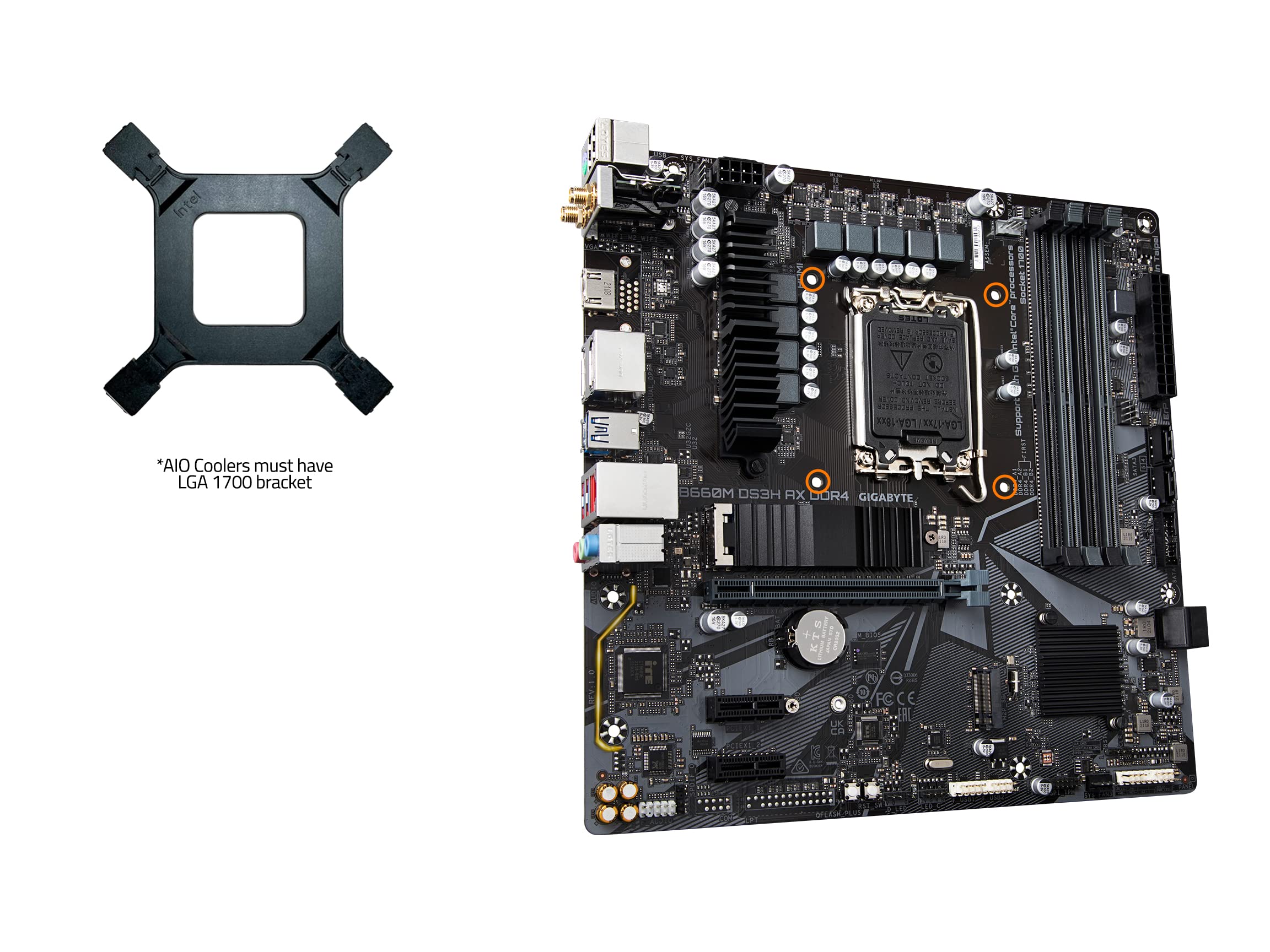 GIGABYTE B660M DS3H AX DDR4 (B660/ Intel/LGA 1700/ Micro-ATX/ DDR4/ Dual M.2/ PCIe 4.0/ USB 3.2 Gen2 Type-C/ 2.5GbE LAN/Motherboard)