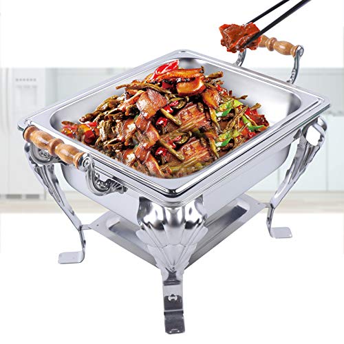 Chafing Dish Buffet Set,Stainless Steel Warming Container,Chafing Dish Food Warmer Food Insulation Display Stand,Rectangular Buffet Server Pan,European Style Classic for Caterings Parties,Wedding
