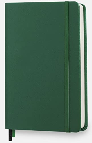 Minimalism Art, Premium Hard Cover Notebook Journal, Classic 5" x 8.3", 122 Numbered Pages, Gusseted Pocket, Ribbon Bookmark, Extra Thick Ink-Proof Paper 120gsm, San Francisco (Ruled, Green)