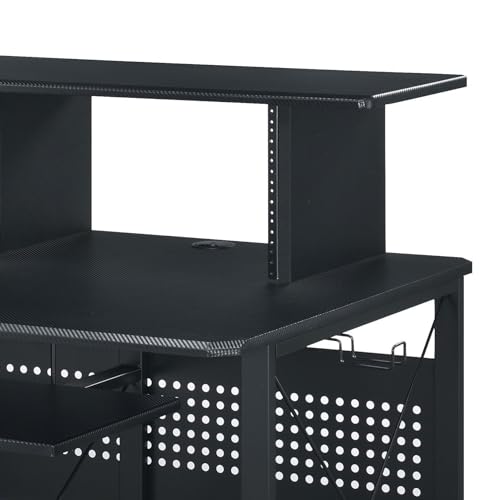 Acme Furniture Metal and Wooden Music Desk with Wheels, Black